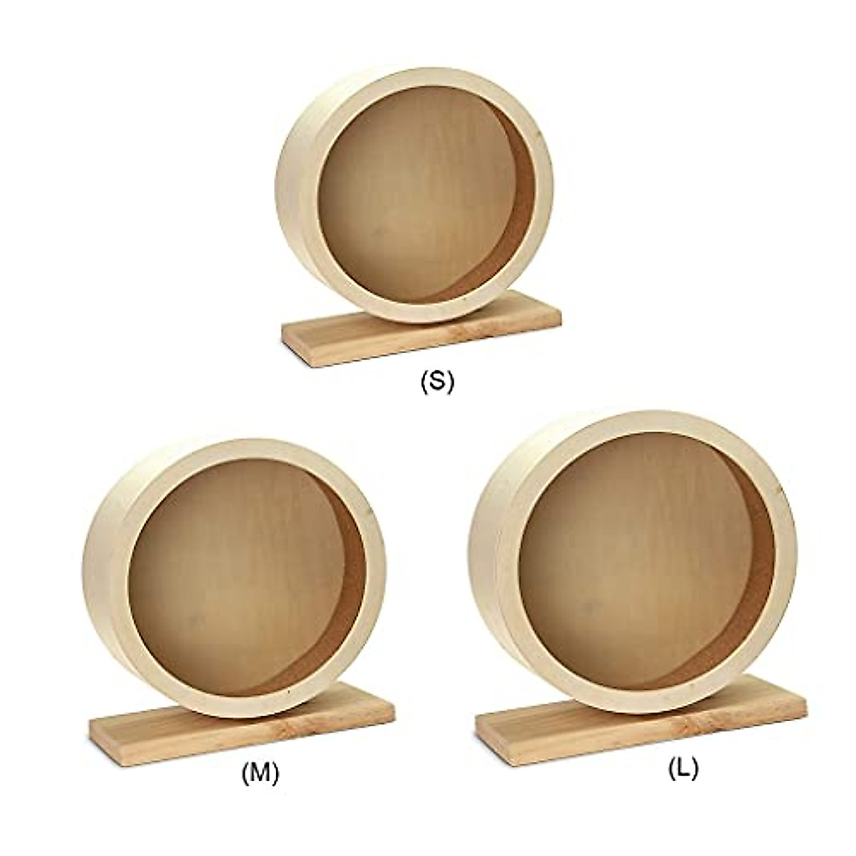 MGWYE Hamster Roller Wheel Wood Silent Running Toy Guinea Pig Gerbi Rotatory Cage Mice Chinchillas Hamster Wooden Toy (Size : Small)