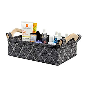 Bins & Things Felt Storage Bins Basket Set of 3 (S, M, L) Fabric Storage Organizing Baskets with Durable Handles - Home Storage Organizer Made with Thick Durable Felt Materials - Fabric Storage Basket