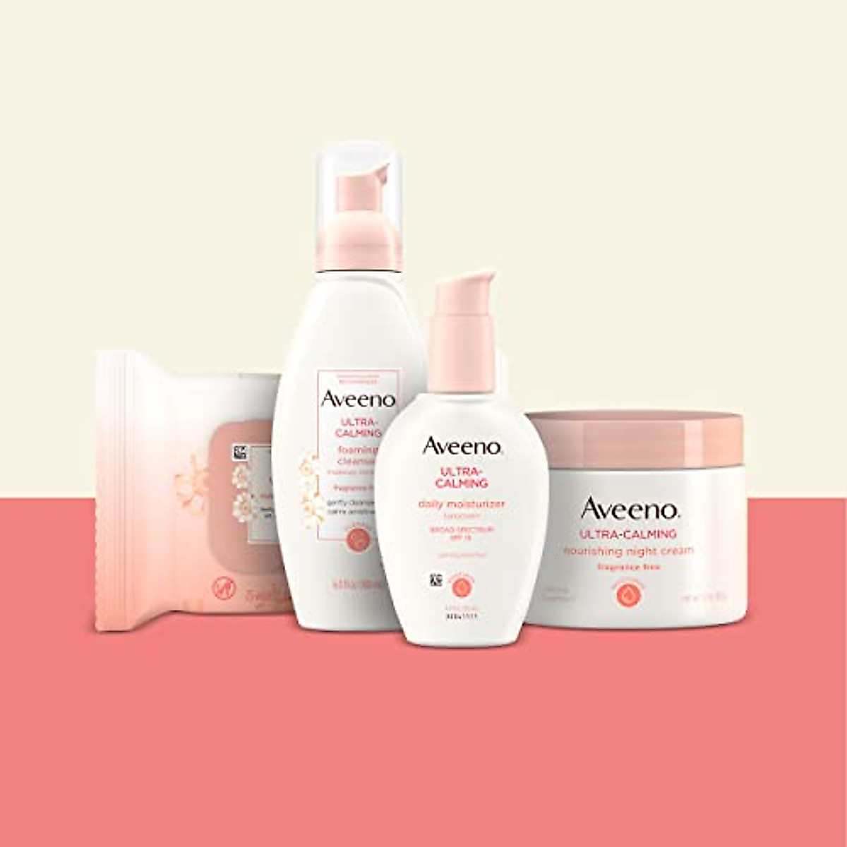 Aveeno Ultra-Calming Daily Facial Moisturizer for Sensitive, Dry Skin with Broad Spectrum SPF 15 Sunscreen, Feverfew & Nourishing Oat, Oil-Free and Hypoallergenic, Basic, Unscented, 4 Fl Oz