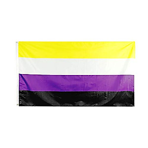 Flaglink Nonbinary Pride Flag 3x5Fts - LGBTQIA Non Binary NB Gender Rainbow Banner