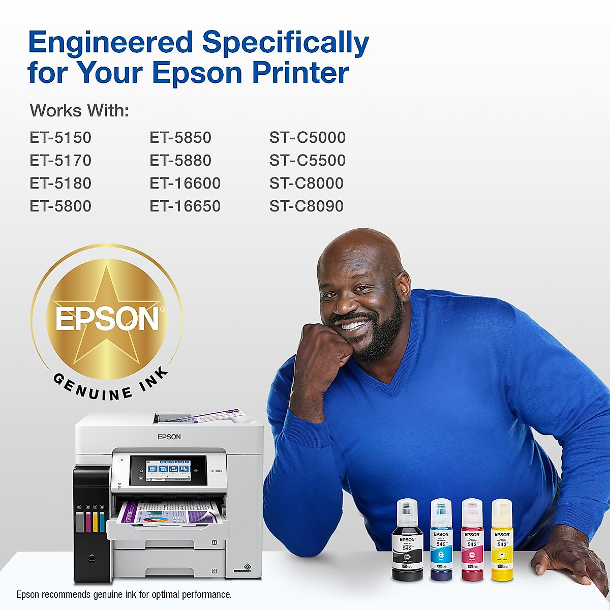 EPSON T542 EcoTank Ink Ultra-high Capacity Bottle Black (T542120-S) for select Epson EcoTank Printers