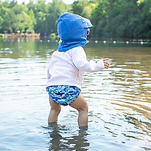 i play. Baby Flap Sun Protection Swim Hat, Navy, 9-18 Months