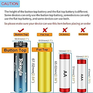 Tokeyla 2 Bay 18650 Rechargeable Battery Charger,Universal Charger for Flashlight Headlamp 3.7Volt Lithium ion Batteries(4Pcs Button Top Ba￵￵tt￵er￵￵y+Charger)