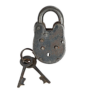 Metal Brass Lock & Keys- 2.75 inches high x 1.5 Inches Wide