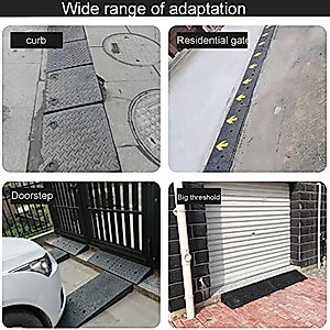 Rubber Curb Ramp, Heavy-DutyCapacity Threshold Ramps, Duty Door Step Ramp For Wheelchairs, Mobility Scooters And Power Chairs, Driveway Curb Ramp With Slip-Resistant ( Size : 50*100*19cm(19.6*39.3*7.4