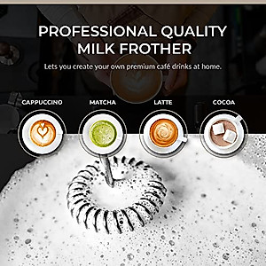 Chefwave | Powerful electric milk frother | Milk frother handheld drink mixer and matcha whisk | BATTERIES INCLUDED!drink mixer handheld | Hand frother, electric stirrer coffee mixer wand