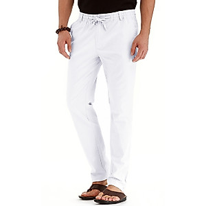 Sailwind Men's Drawstring Linen Pants Casual Summer Beach Loose Trousers