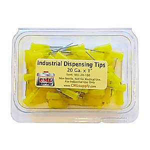 Blunt Tip Dispensing Fill Needle 20ga x 1" Yellow 50 pcs