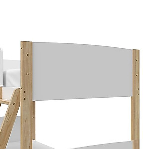 Storkcraft Next Delray Twin-Over-Twin Convertible Bunk Bed (White with Natural) – Modern, Stylish, 2-Tone Bunk Bed for Kids Bedroom