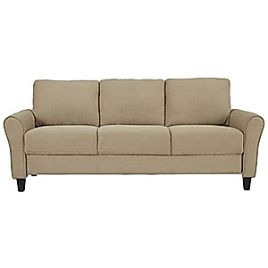 Signature Design by Ashley Darlow Modern Faux Leather RTA Sofa with Bolster Pillows, Brown