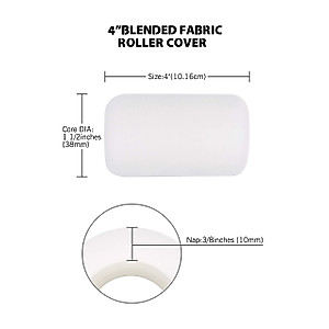 ROLLINGDOG 4 Inch Mini Roller - 3/8" Nap Roller Covers,Small Paint Roller for Wall, Trim, Detail Painting