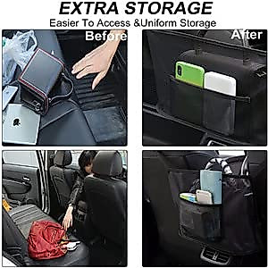 Meegoo Purse Holder for Car - Net Pocket Handbag Holder - Car Storage Organizer Between Front Seats - Car Accessories, Automotive Consoles & Organizers - Gifts for Women and Men (Black)