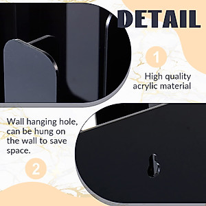 Mumufy 2 Pack 3 Compartments Acrylic Cup Storage Organizer Coffee Cup Dispenser Organizer Disposable Coffee Cup Holder Coffee Organizer Station Paper Cup Lid Sleeve Holder for Restaurant (Black)