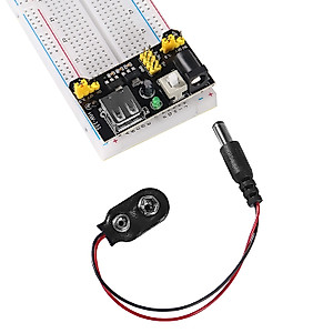 AITIAO Breadboard Kit with 1Pcs 830 & 400 Tie-Points Breadboard 65Pcs Breadboard Jumper Wires 3Pcs Power Supply Module MB 102(5V/3V) 3Pcs I Type Battery Clip