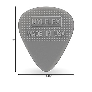 D'Addario Accessories Nylflex Guitar Picks - Nylon Guitar Picks with Grip - Great for Vintage Electric Sounds and Acoustic Strumming - 10 pack, Light (.50mm)