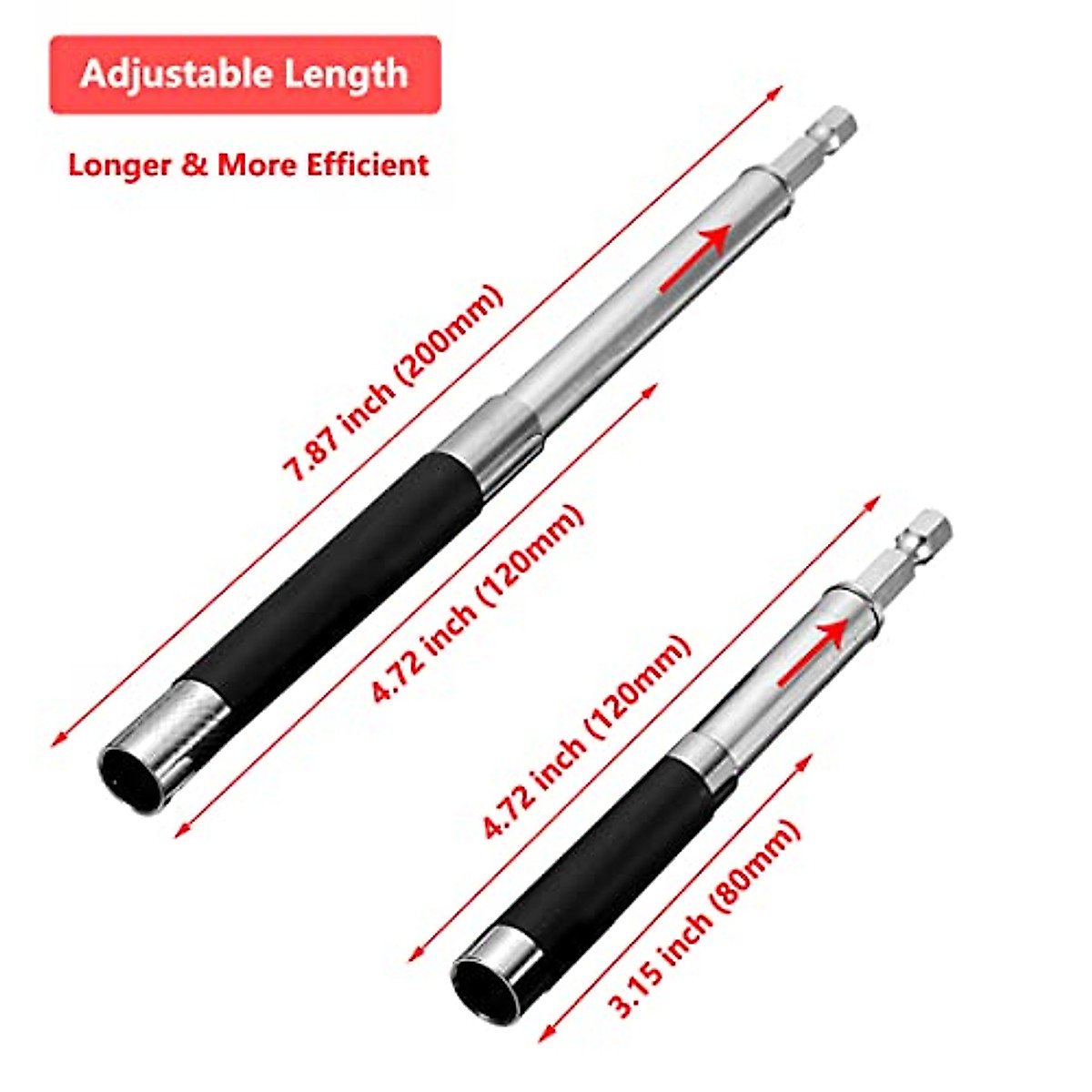 SeonFook 3pcs Magnetic Drive Guide Quick Release Screwdriver Bit Holder Extension with 1/4 Inch Hex Shank Drill Bit Tip Holder Connection Rod Adapter Sleeve for Nuts Drill and Handheld Driver