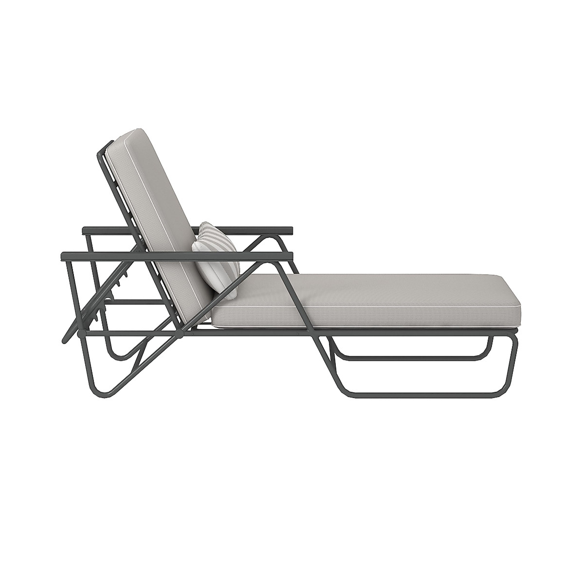 Novogratz 88063CWG1E Poolside Gossip Collection, Connie Outdoor Chaise Lounge, Gray