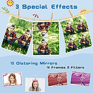 Ainiv Kids Selfie Camera with Unicorn Silicone Cover, Digital Camera with Photo Stickers and Puzzle Games, Boys and Girls Gifts, with 32GB SD Card, IPS Screen 1080P Video Camcorder - Blue