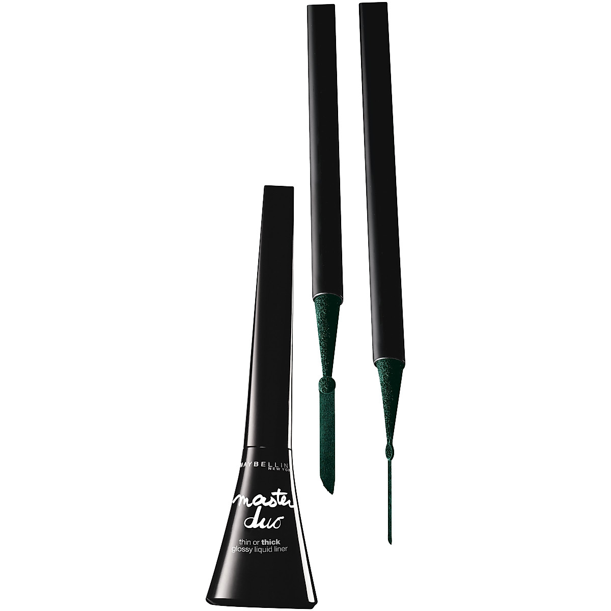 Maybelline New York Eye Studio Master Duo Glossy Liquid Liner, Polished Green, 0.05 Fluid Ounce