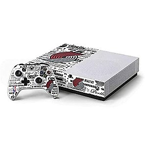 Skinit Decal Gaming Skin Compatible with Xbox One S Console and Controller Bundle - Officially Licensed NBA Portland Trail Blazers Historic Blast Design