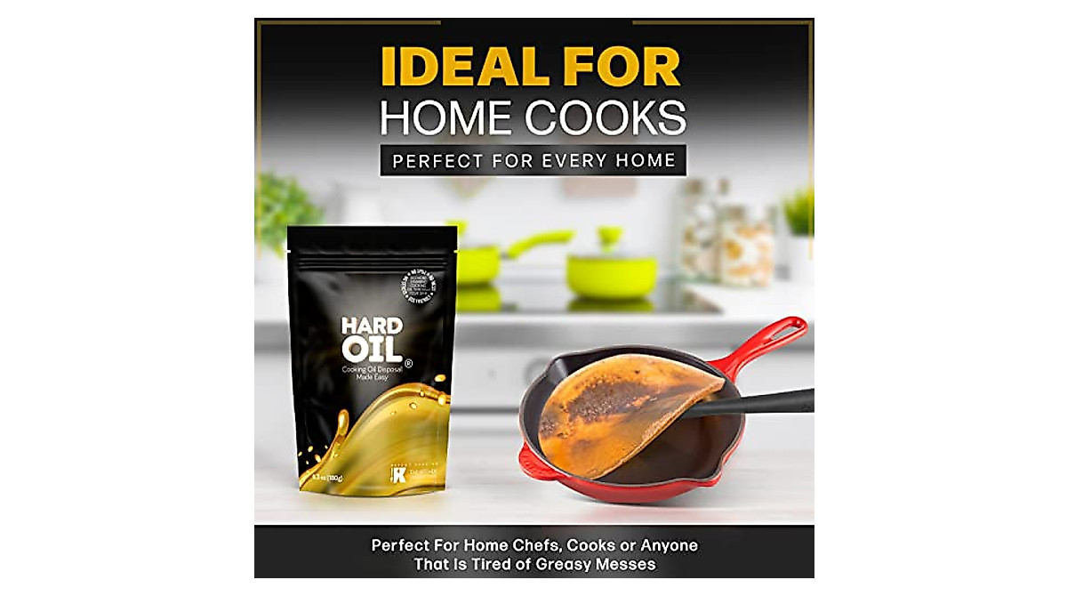 HARD OIL Cooking Oil Solidifier - Hardens Up to 18 Cups | Eco-Friendly