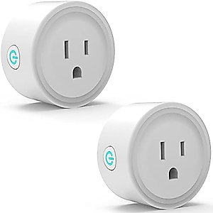Smart Plugs That Work with Alexa Google Home Siri, Wireless 2.4G WiFi Outlet Controlled by Smart Life Tuya Avatar Controls APP, 10A Mini Socket Enchufe Inteligente with Timer, Round, 2 Pack