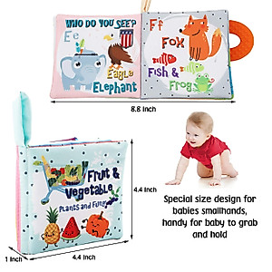 Baby Books Toys Gifts, Touch and Feel Cloth Crinkle Books for Babies,Infant Toddler Baby 0-3-6-12-18 Months,Early Learning Toys 6 to 12 Months 1-2 Years Old,Christmas Shower Gift for Boys Girls,8 PCS