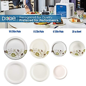 Dixie 8.5"Medium-Weight Paper Plates by GP PRO (Georgia-Pacific), White, UX9W, 1,000 Count (125 Plates Per Pack, 8 Packs Per Case)