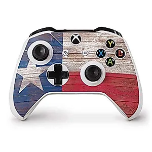 Skinit Decal Gaming Skin Compatible with Xbox One S Controller - Originally Designed Texas Flag Dark Wood Design