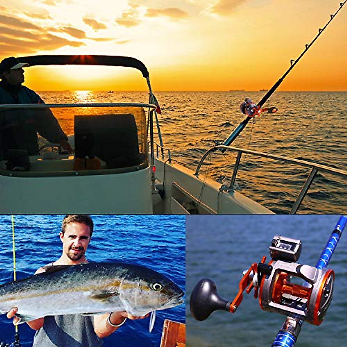 Sougayilang Line Counter Trolling Reel Conventional Level Wind Fishing Reel-Thunder LS II 3000R-Right Handed