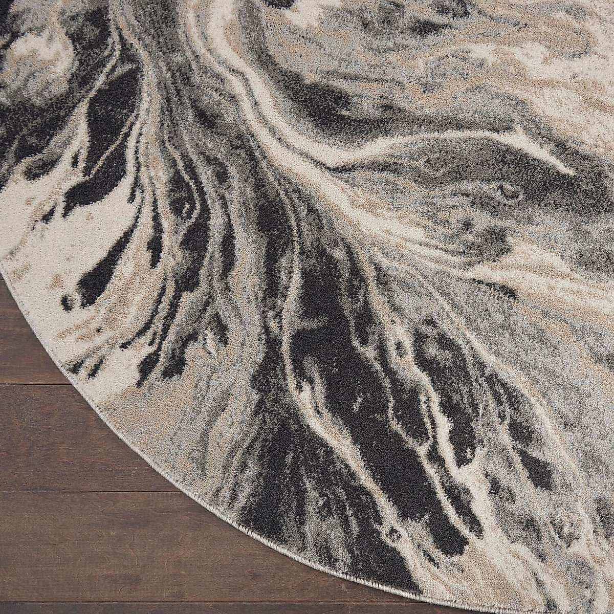 Inspire Me! Home Décor Elegance Multicolor 7'10" x Round Area -rug, Modern, Abstract, Bed Room, Living Room, Dining Room, Kitchen, Easy -cleaning, Non Shedding, (8' Round)