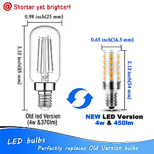 Heifymi E12 40 Watt Equivalent LED Bulbs 6000K Daylight White 450lm 4W 120V LED Candelabra Bulb with T6 C7 E12 Small Base for Wall Sconces Pendant Chandelier Ceiling Fan Lighting, Non-Dimmable, 4 Pack