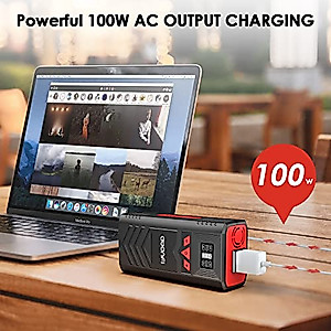 AWANFI Portable Laptop Charger with AC Outlet, 97Wh/100W Laptop Power Bank 27000mAh External Travel Battery Pack with LED Flashlight for Tablet,MacBook Pro, Notebooks, Smartphone