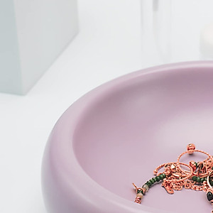 MEI YI TIAN Purple Ceramic Paper Clip Holder Creative Donut Paperclip Holders for Office Home Desk Organizer Dispensers Desktop Elegant Jewelry Binder Clips Storage Tray (Purple)