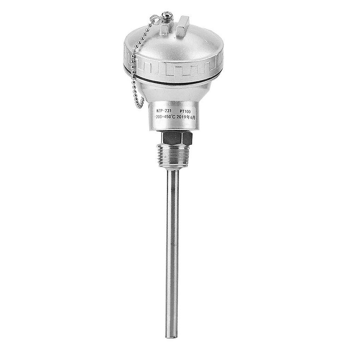 1/2" NPT Thread Thermocouple Terminal Head RTD PT100 Stainless steel Temperature Sensor Probe (100mm)