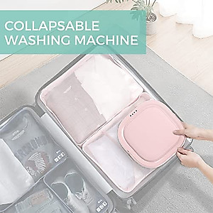 BLOOMBY Mini Portable Washing Machine & Dryer - Convenient 2-in-1 Portable Energy Saving Clothing Washer - For Small Delicates, Underwear, Socks & Baby Clothes (Grey/White)