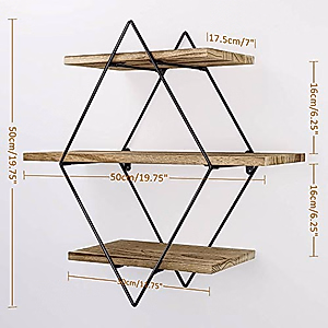 Befayoo Floating Shelves for Wall Combo (Round+Diamond)