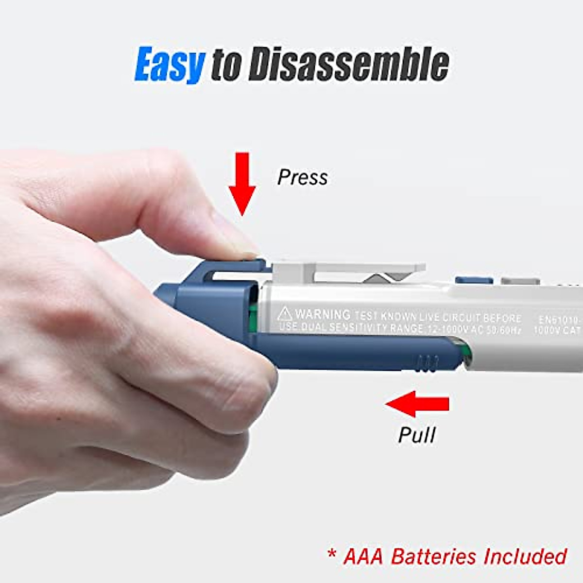 Voltage Tester 12V-1000V/48V-1000V, DIAFIELD Non Contact AC Voltage Tester, Flashing LED and Audible Warning Alarms, Batteries Included