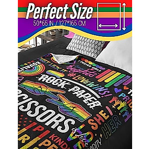 InnoBeta LGBTQ Blanket, LGBT Gifts for Gay, Lesbian, Transexual, Friends, Besties, Gay Pride, Rainbow, Soft Throw Blanket, 50x65 Inches, Lesbian