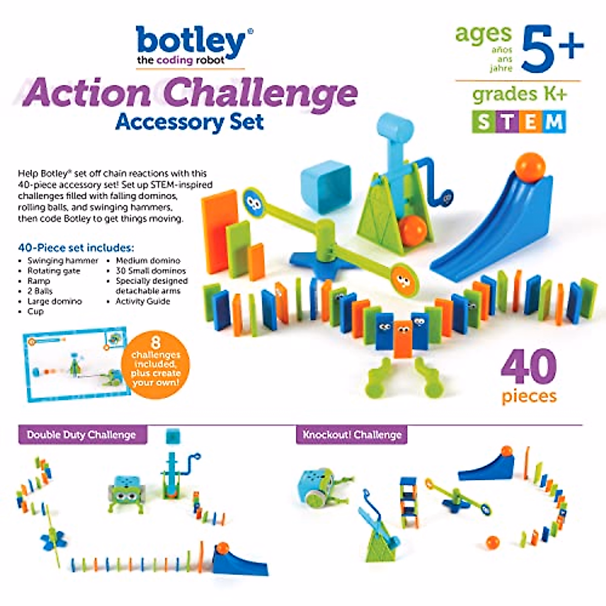 Learning Resources Botley The Coding Robot Action Challenge Accessory Set, 40 Pieces, Ages 5+, STEM Toys