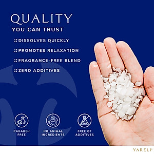 Yareli Dead Sea Bath & Foot Soak, Unscented Magnesium Bath Salt Flakes, Alternative to Epsom Salt, 5lbs with Over 250,000mg of Elemental Magnesium Per Bag