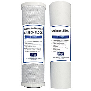 IPW Industries Inc. Reverse Osmosis (RO) 10" Replacement Filter Kit (Sediment, Carbon)