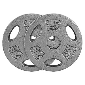 CAP Barbell Cast Iron 1" Gray Standard Grip Plate for Strength Training, Muscle Toning, Weight Loss & Crossfit - Multiple Choices Available (b. 2.5LB X 2)
