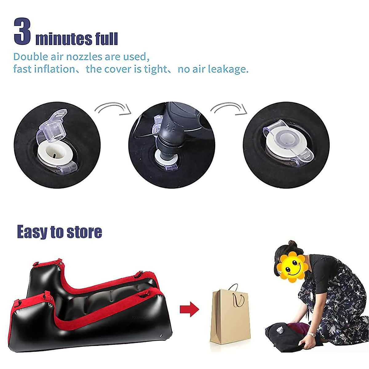 PLKO Inflatable Sofa Bed, Inflatable Sofa with Household Air Pump, Portable Lounge Chair, Relaxation Tools for Bedroom (Red)