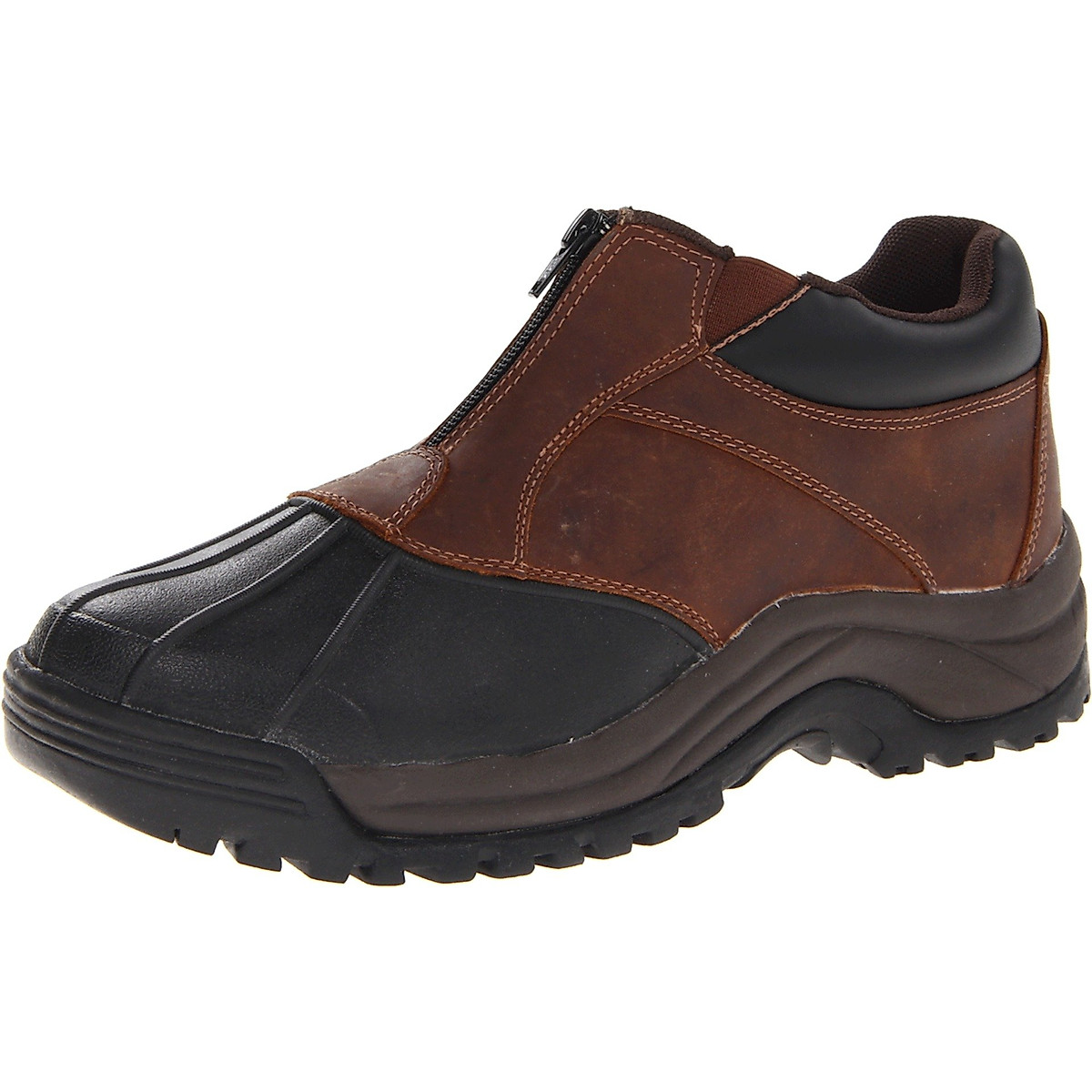 Propét Mens Blizzard Ankle Zip Snow Boot, Brown/Black, 13 X-Wide US