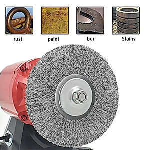 JIUNENG 4 Inch Stainless Steel Wire Crimped Wheel Brush with 5/8" Bore for Angle Grinder Derusting Cleaning and Surface Polishing 1Pc