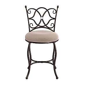 Hillsdale Furniture Vanity Stool Brody Metal, Rubbed Gray