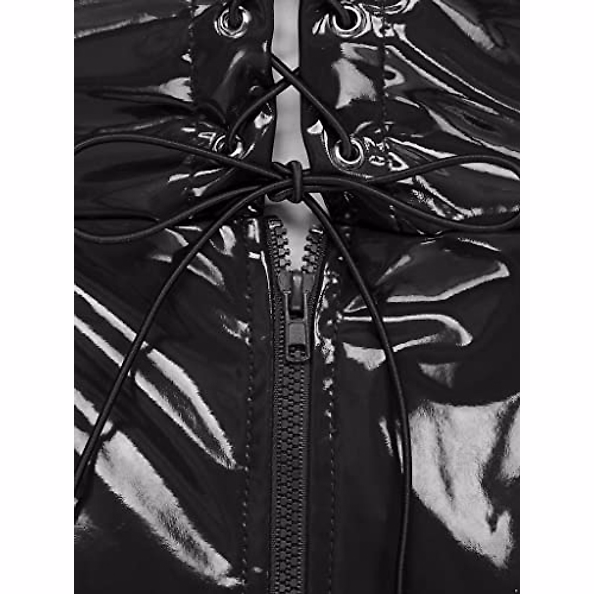 Lejafay Women Sexy Push-up Underbust Corset Dress Wet Look Latex Bodycon Open Cups Mini Dress Black 3X-Large