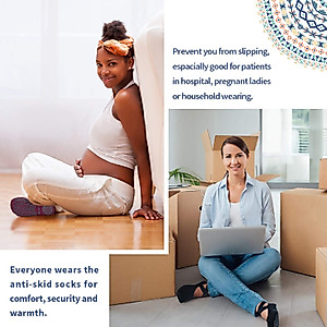 Ozaiic Non Slip Socks for Yoga Pilates Barre Fitness Hospital Socks for Women (4 Pairs - Black/Navy/D.gray/Burgundy)