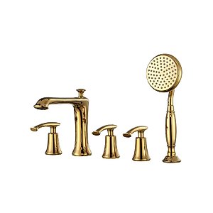 Gabrylly Deck-Type 5-Hole Bath Faucet （PVD Gold)